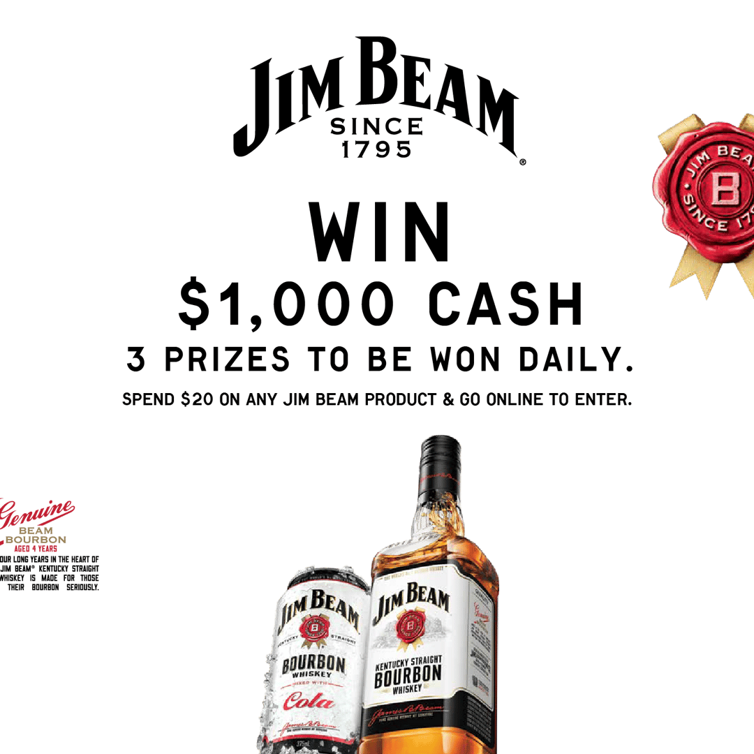 Win A $1000 Cash With Jim Beam | BWS Competitions