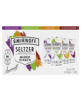 Buy Smirnoff Seltzer Mix Pack 12x250ml online with (same-day FREE ...