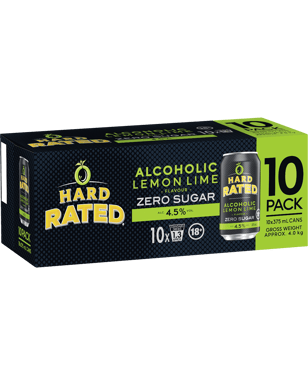 Buy Hard Rated Zero Sugar Lemon Lime 10pk Cans 375ml online with (same-day FREE delivery*) in ...