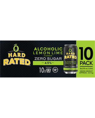Buy Hard Rated Zero Sugar Lemon Lime 10pk Cans 375ml online with (same-day FREE delivery*) in ...