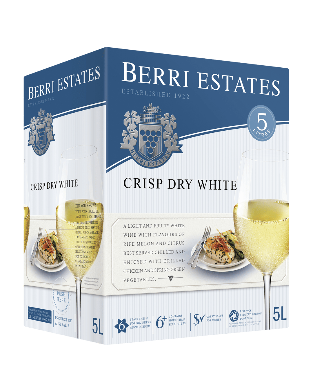 Buy Berri Estates Classic Dry White Cask 5l online with (same-day FREE ...