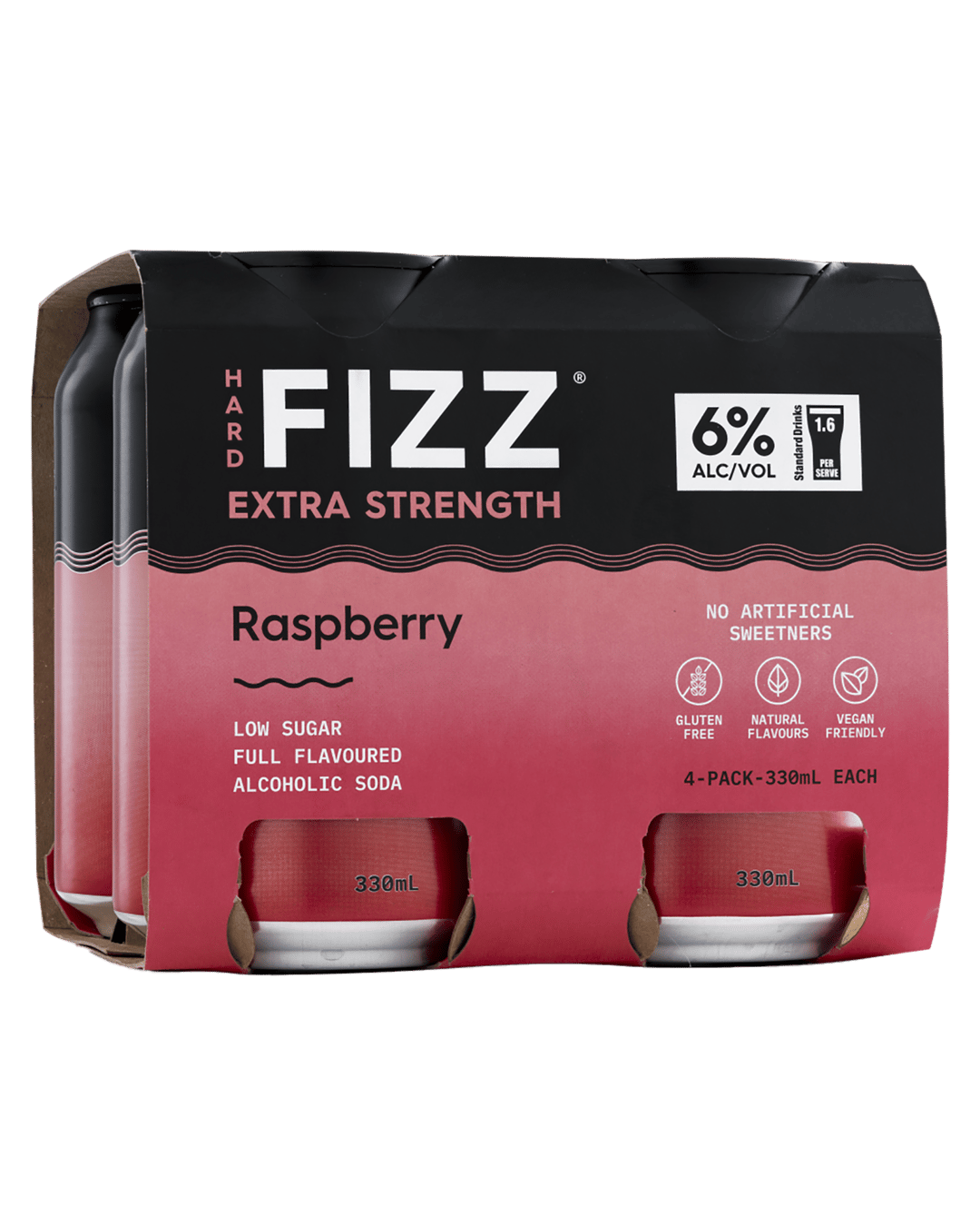 Buy Hard Fizz Extra Strength Raspberry Seltzer Cans 330ml online with ...