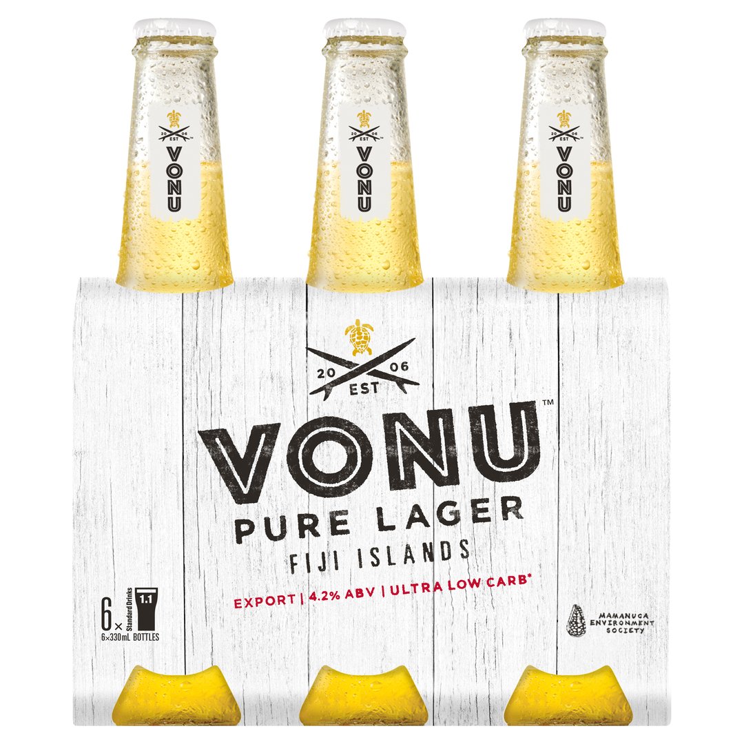 Buy Vonu Pure Fiji Lager Bottles 330ml online with (same-day FREE ...