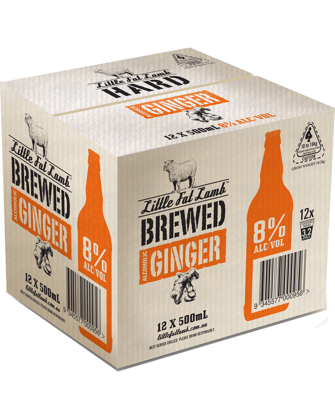 Buy Little Fat Lamb Brewed Ginger Cans 10 Pack 375ml online with (same ...